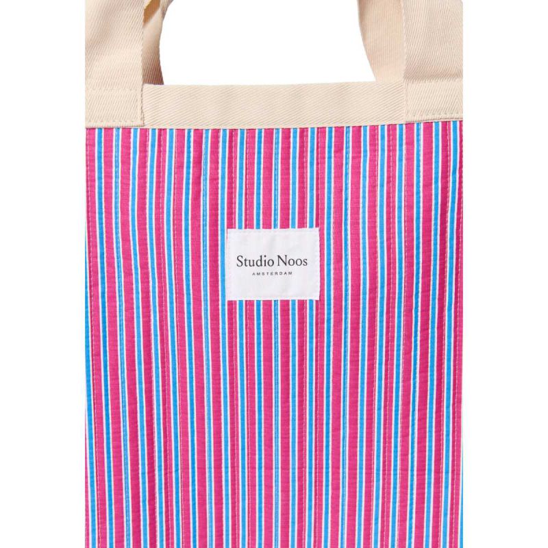 Studio Noos Poplin Stripe Strandtasche 70x46 cm | Raspberry ...